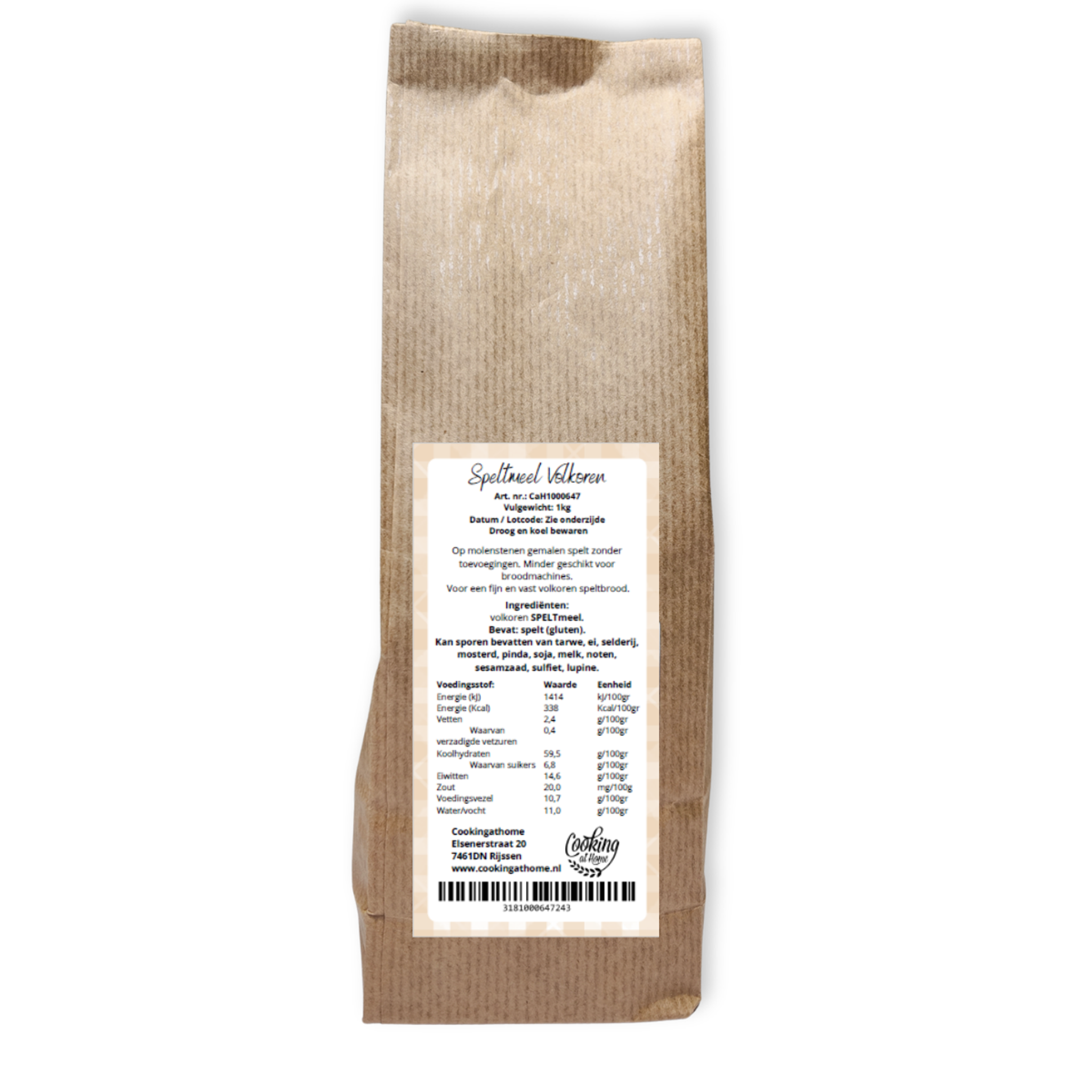 Speltmeel volkoren – 1 kg – Cooking at home